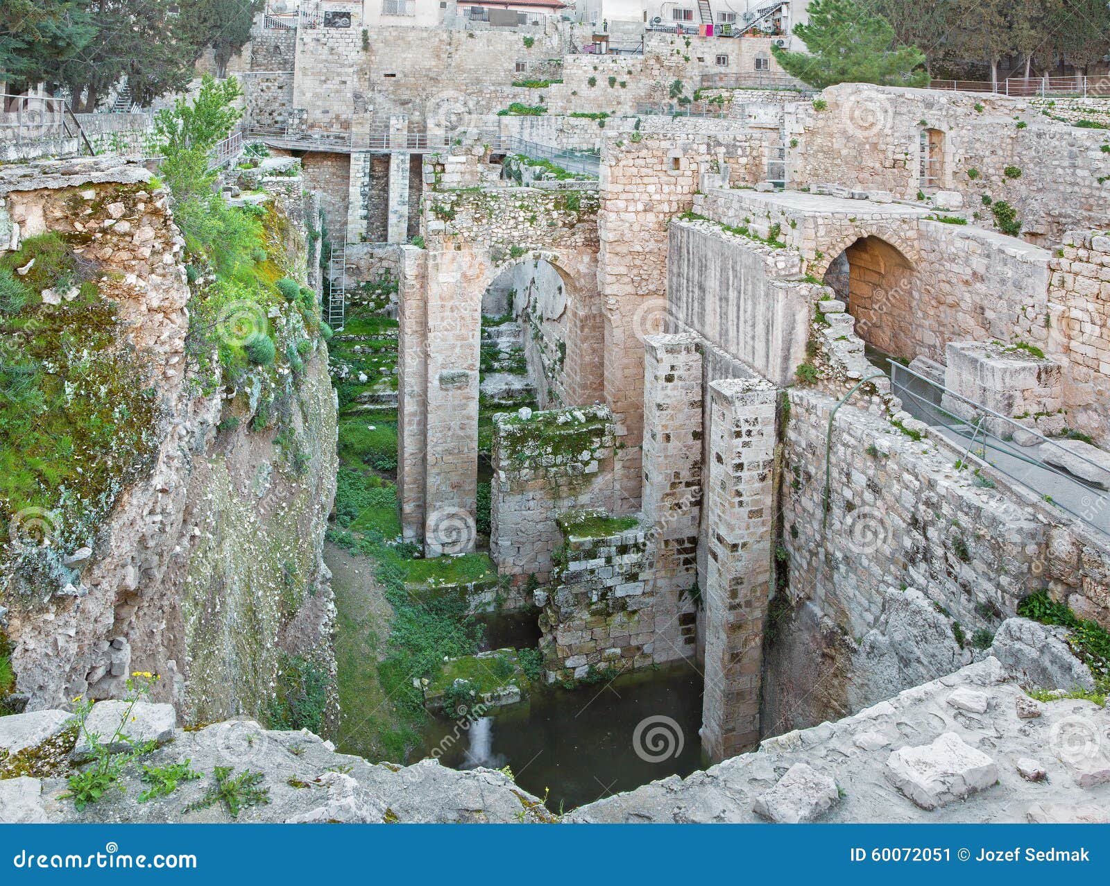 Jerusalem - the Ruins of Bethesda Pool. Stock Image - Image of pool ...