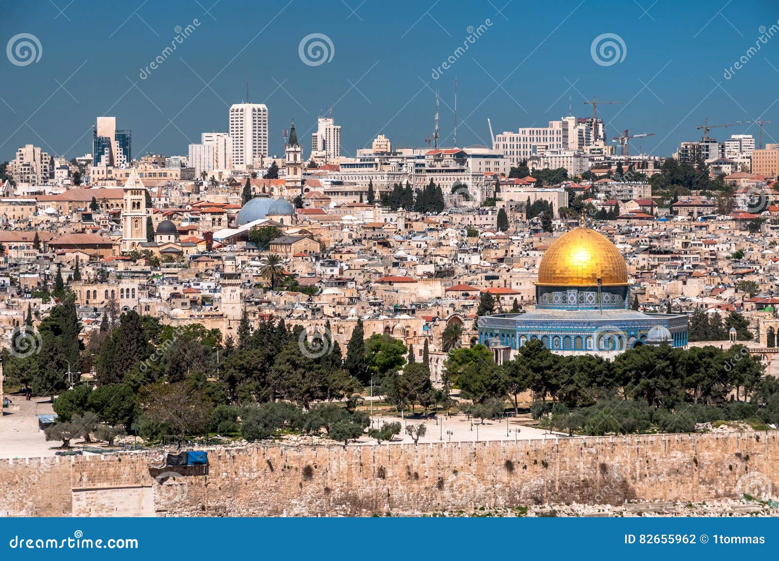 Jerusalem. stock photo. Image of dome, ancient, skyline - 82655962