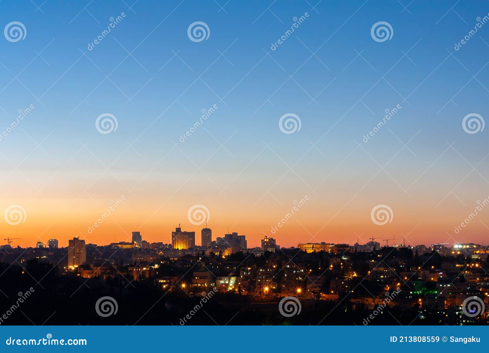 Jerusalem Skyline at Sunset - the Holy Land Stock Image - Image of ...