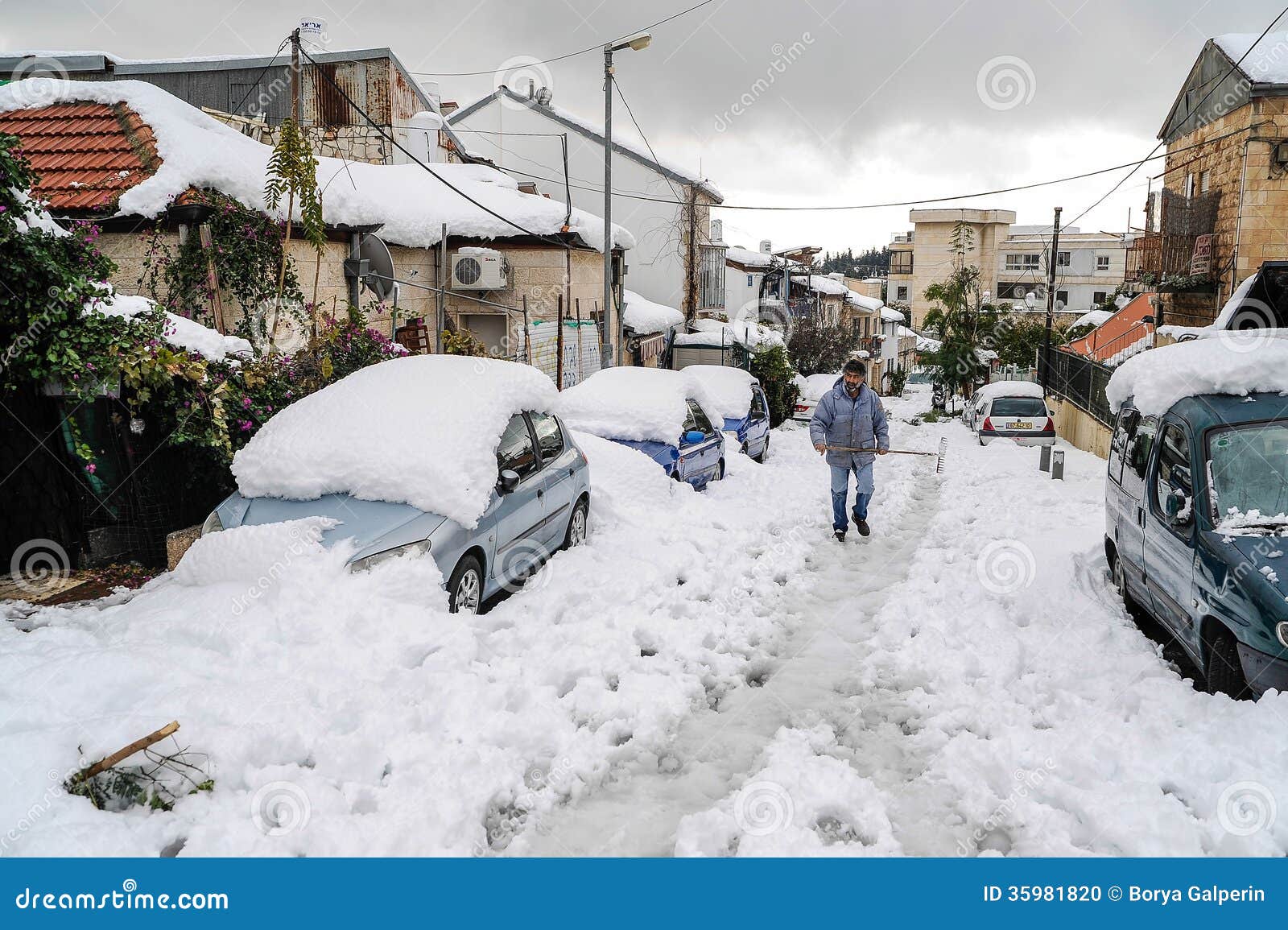 Jerusalem in snow editorial image. Image of climate, scenics - 35981820