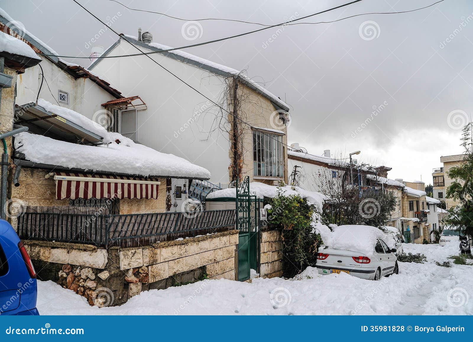 Jerusalem in snow editorial stock photo. Image of scenics - 35981828