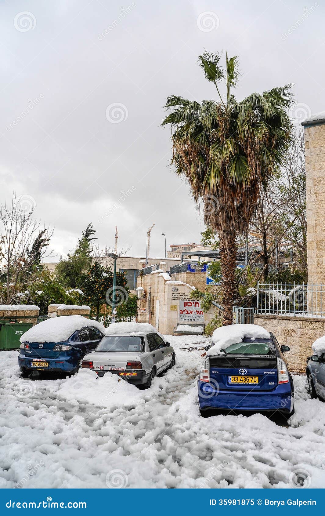 Jerusalem in snow editorial image. Image of frost, land - 35981875