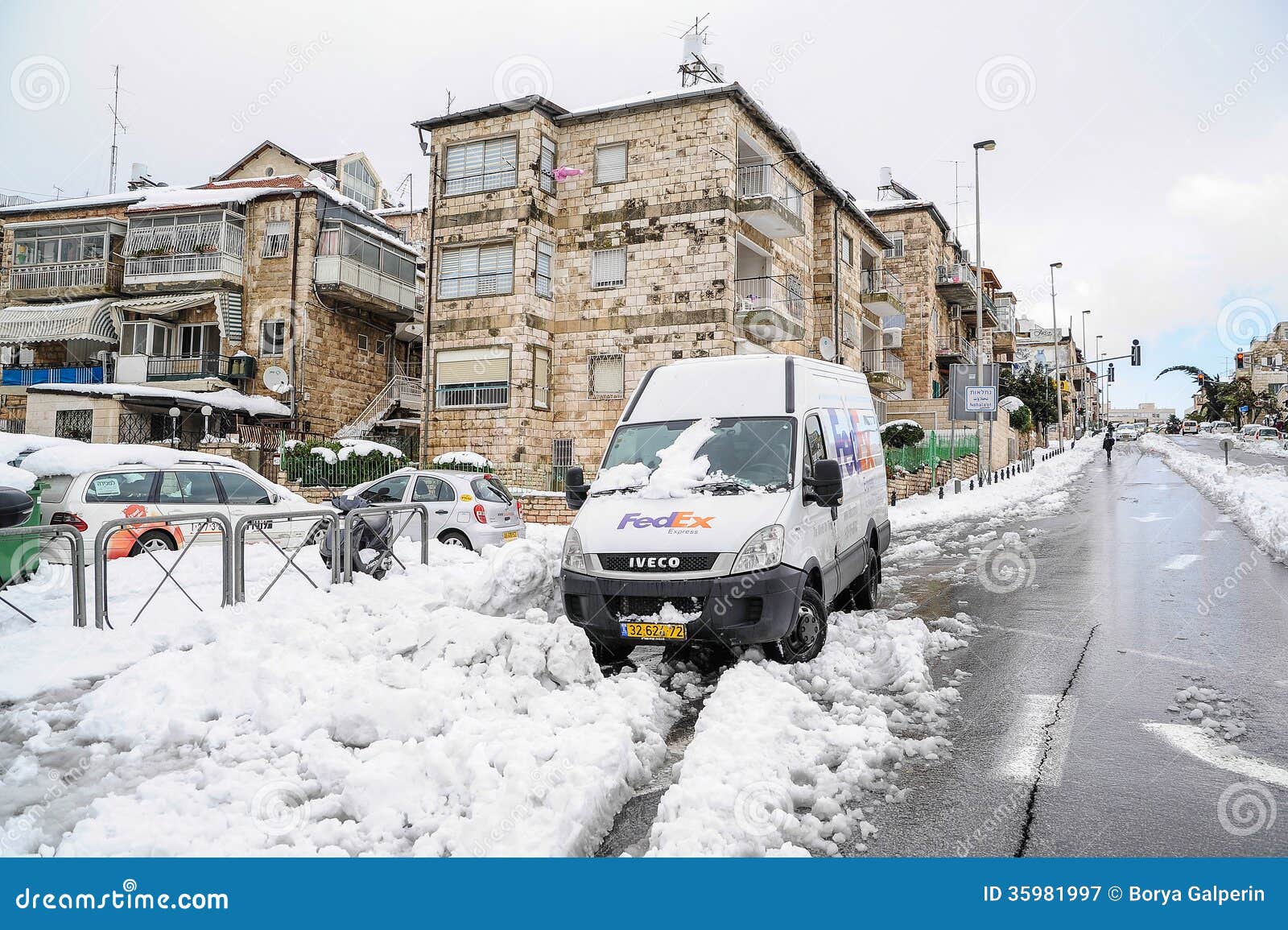 Jerusalem in snow editorial photography. Image of season - 35981997