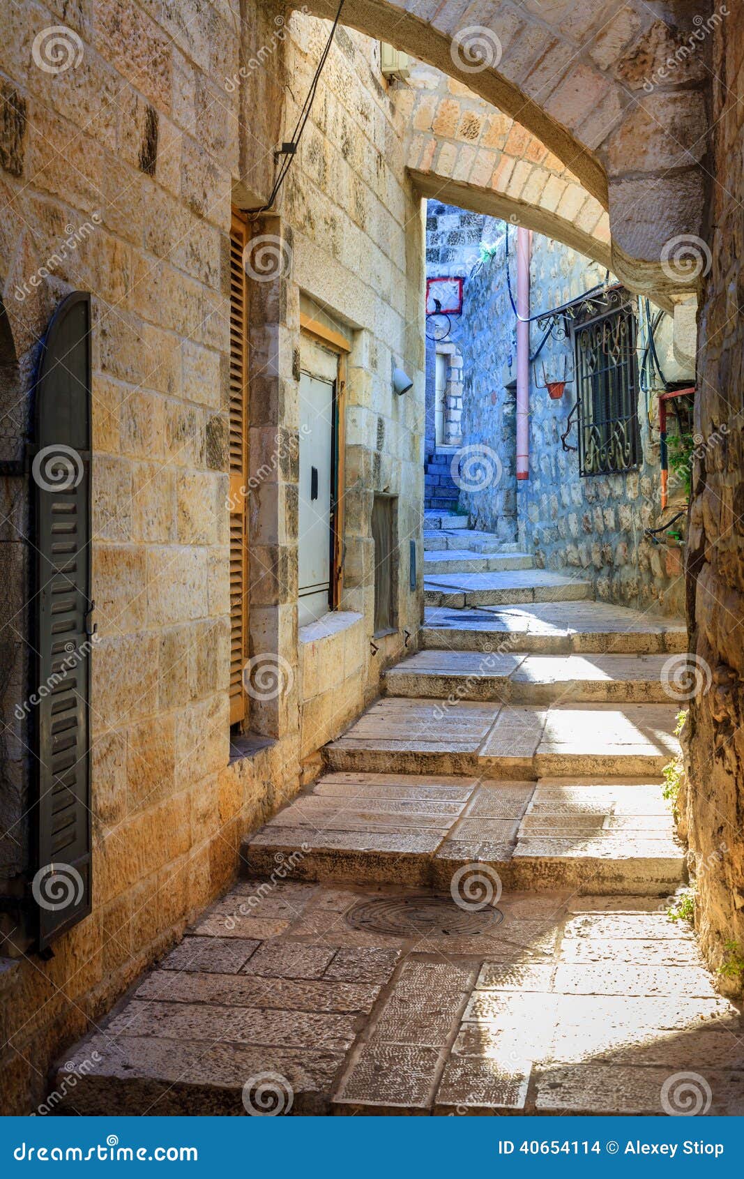Jerusalem street stock photo. Image of city, arch, pedestrian - 40654114