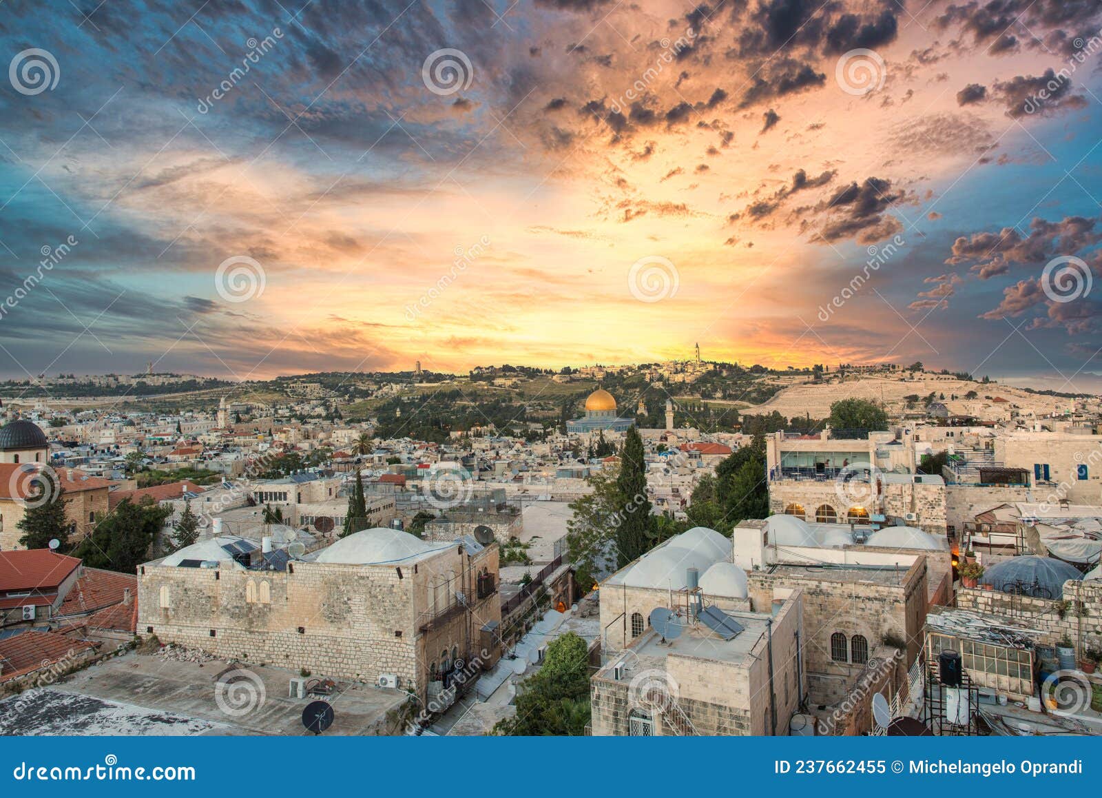 Jerusalem at Sunrise stock image. Image of prayer, sunrise - 237662455