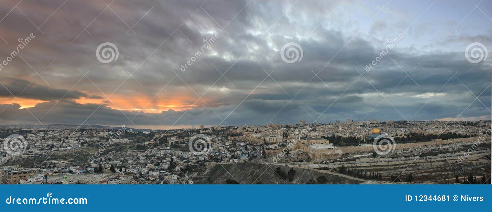 Jerusalem sunset stock image. Image of city, stone, street - 12344681