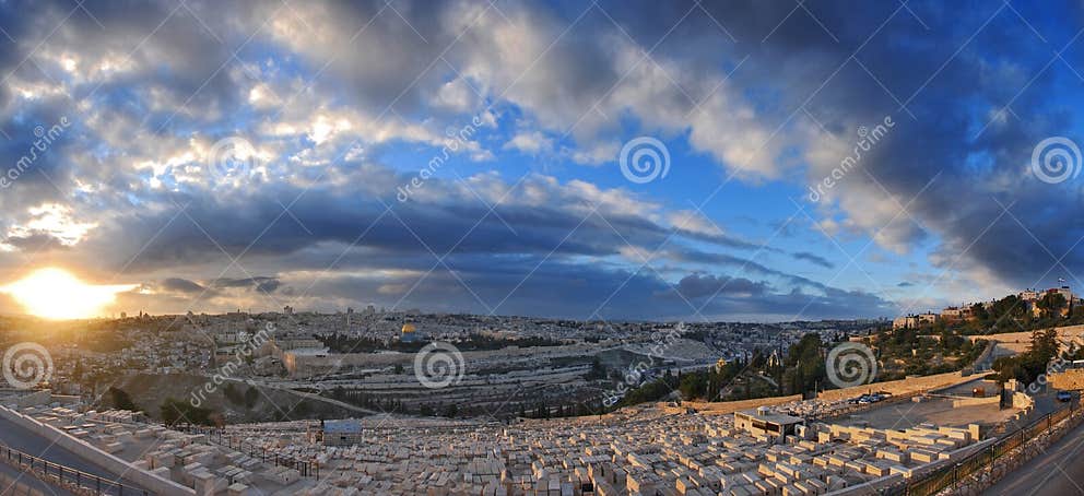 Jerusalem sunset stock image. Image of israel, scene - 12344731