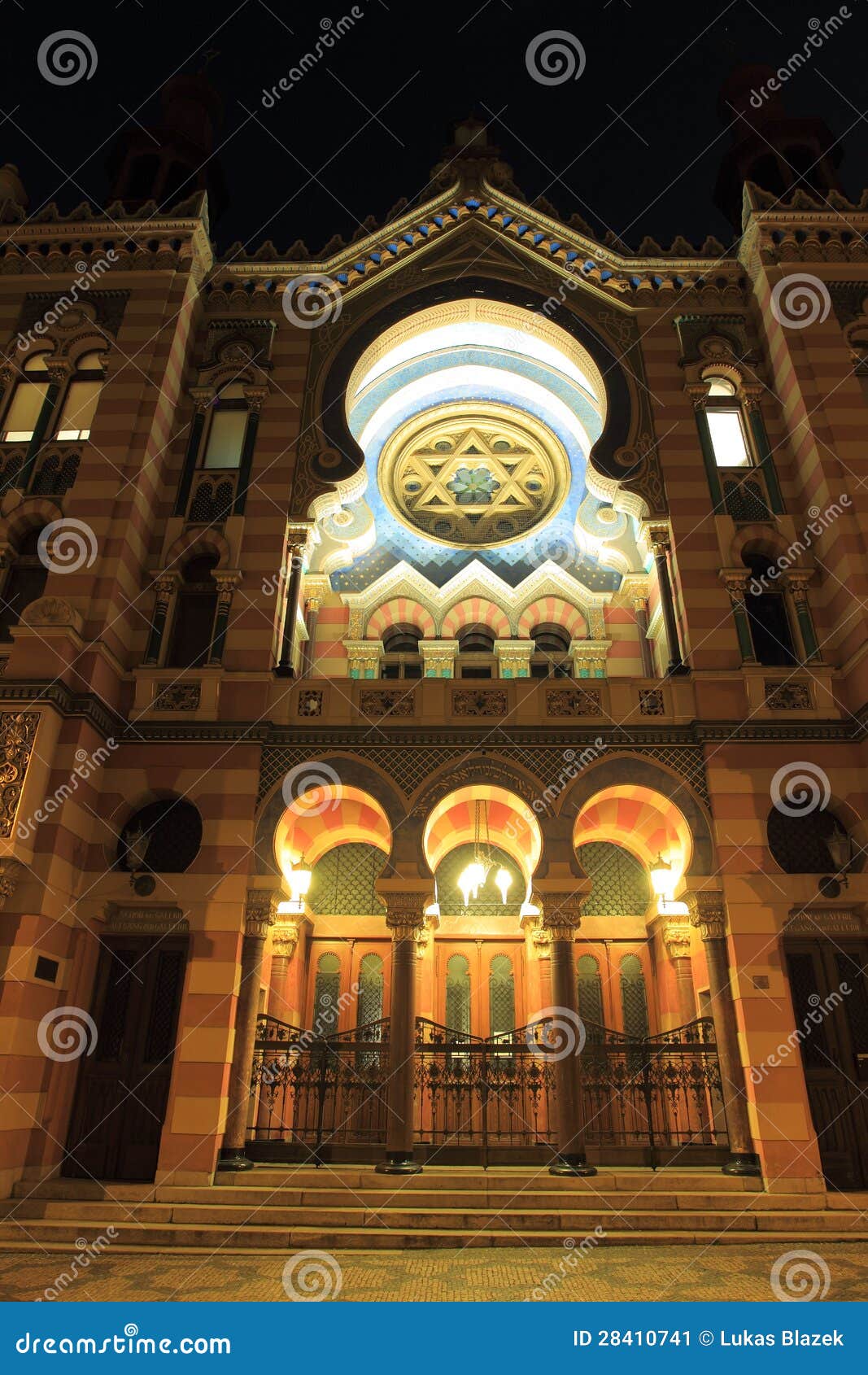Jerusalem Synagogue in Prague Stock Image - Image of night, prague ...