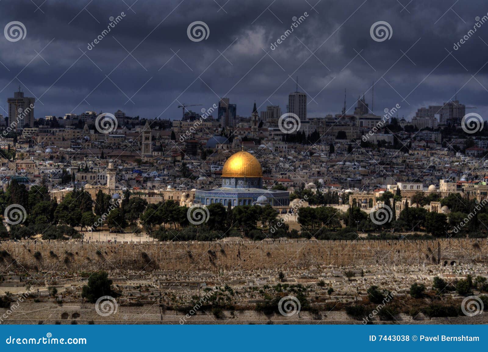 Jerusalem Temple Mount Panorama Stock Photo - Image of archaeological ...