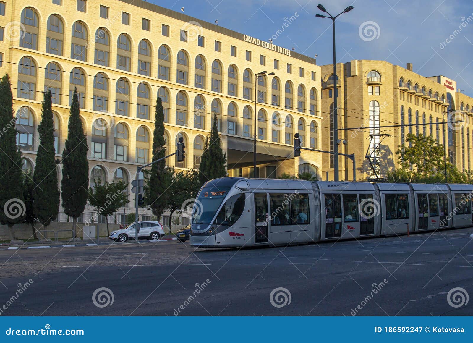 Jerusalem Tram Light Rail Train In Downtown, Jaffa Road, Jerusalem ...