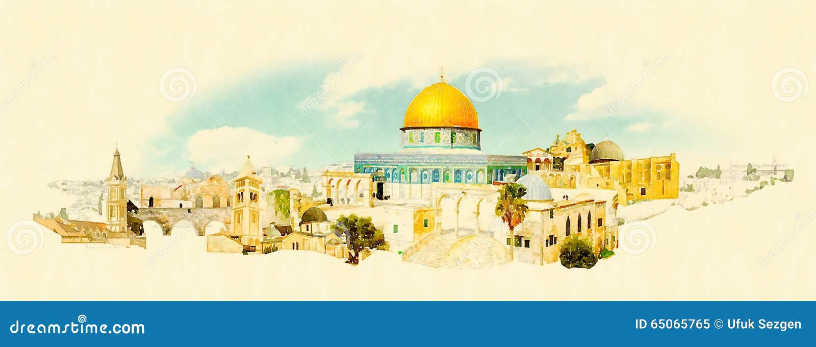 Jerusalem Vector Illustration | CartoonDealer.com #109335922