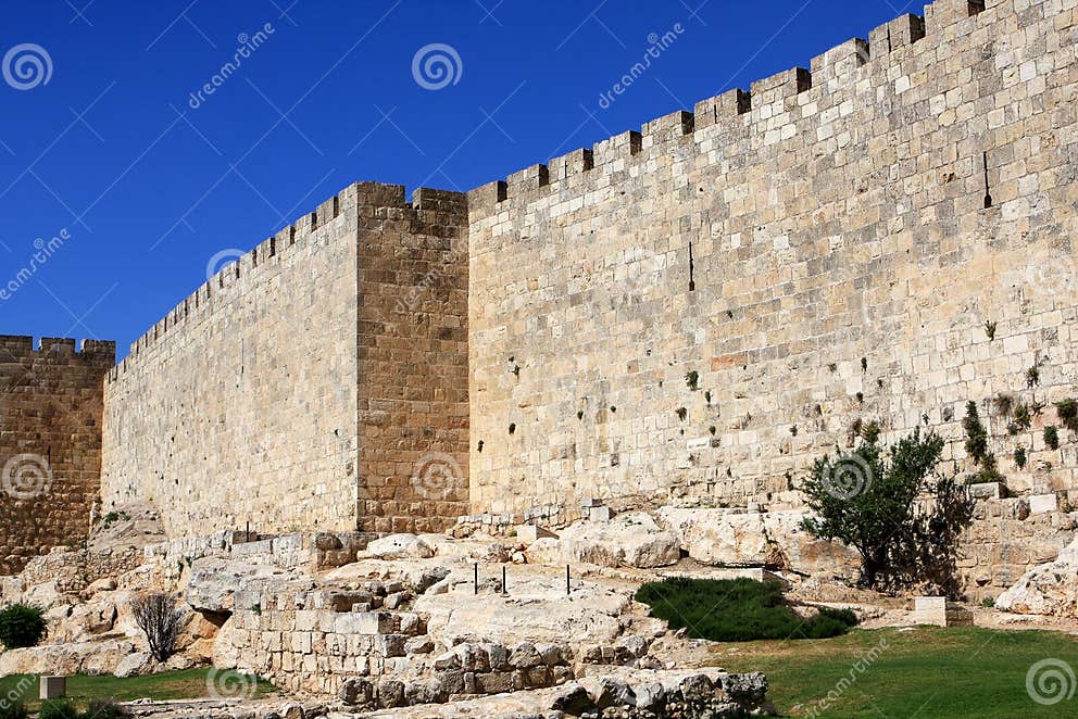 Jerusalem walls stock photo. Image of monument, town - 24649994