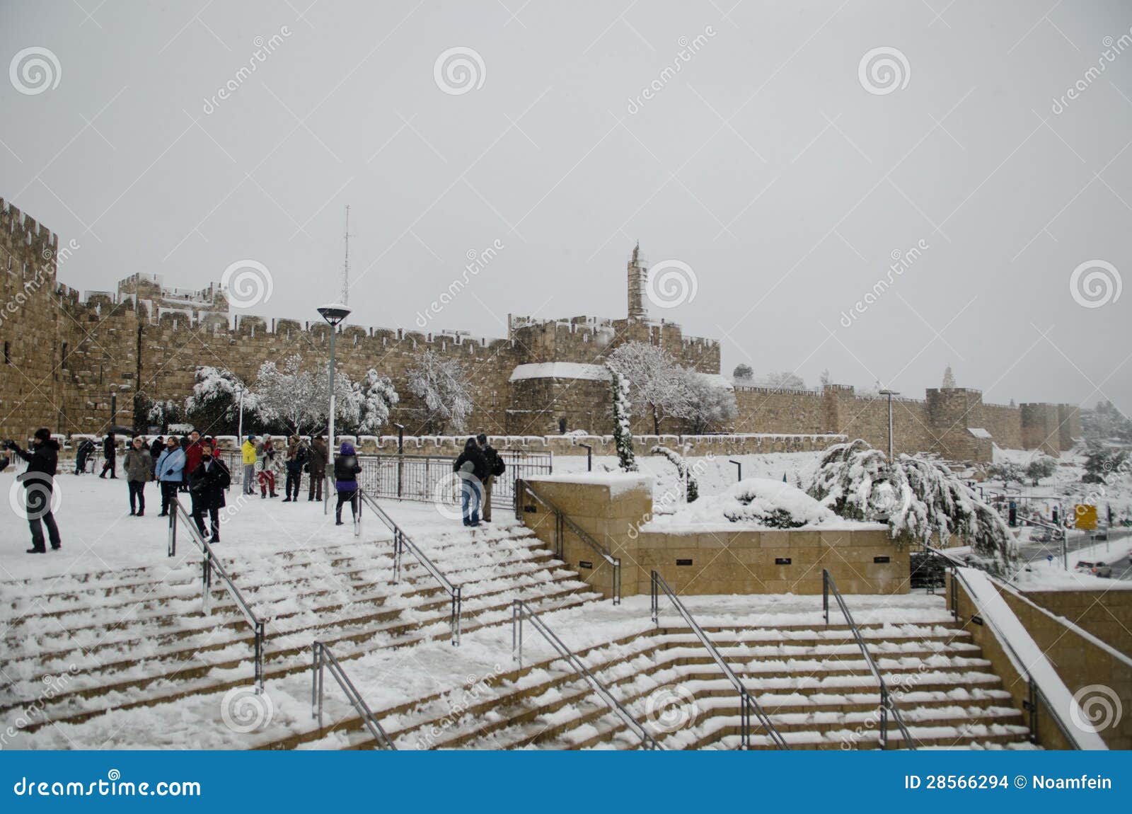 Jerusalem Walls during Snowfall Editorial Stock Image - Image of islam ...