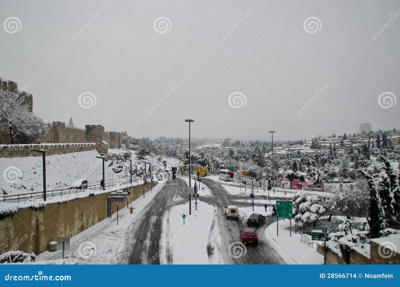 Jerusalem in Winter during Snowfall Editorial Stock Image - Image of ...
