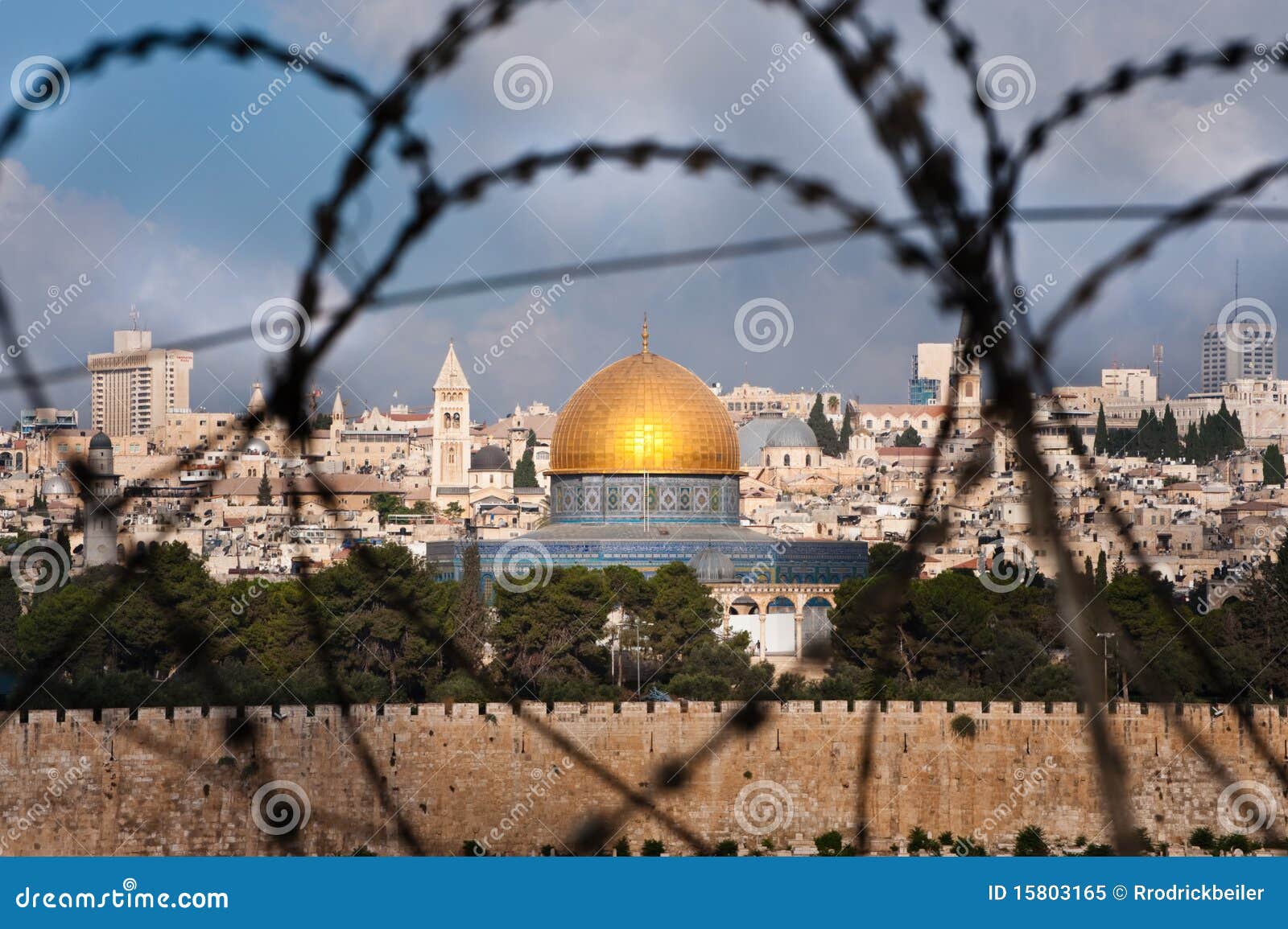 Jeruzalem Door De Draad Van Het Scheermes Stock Afbeelding - Image of ...