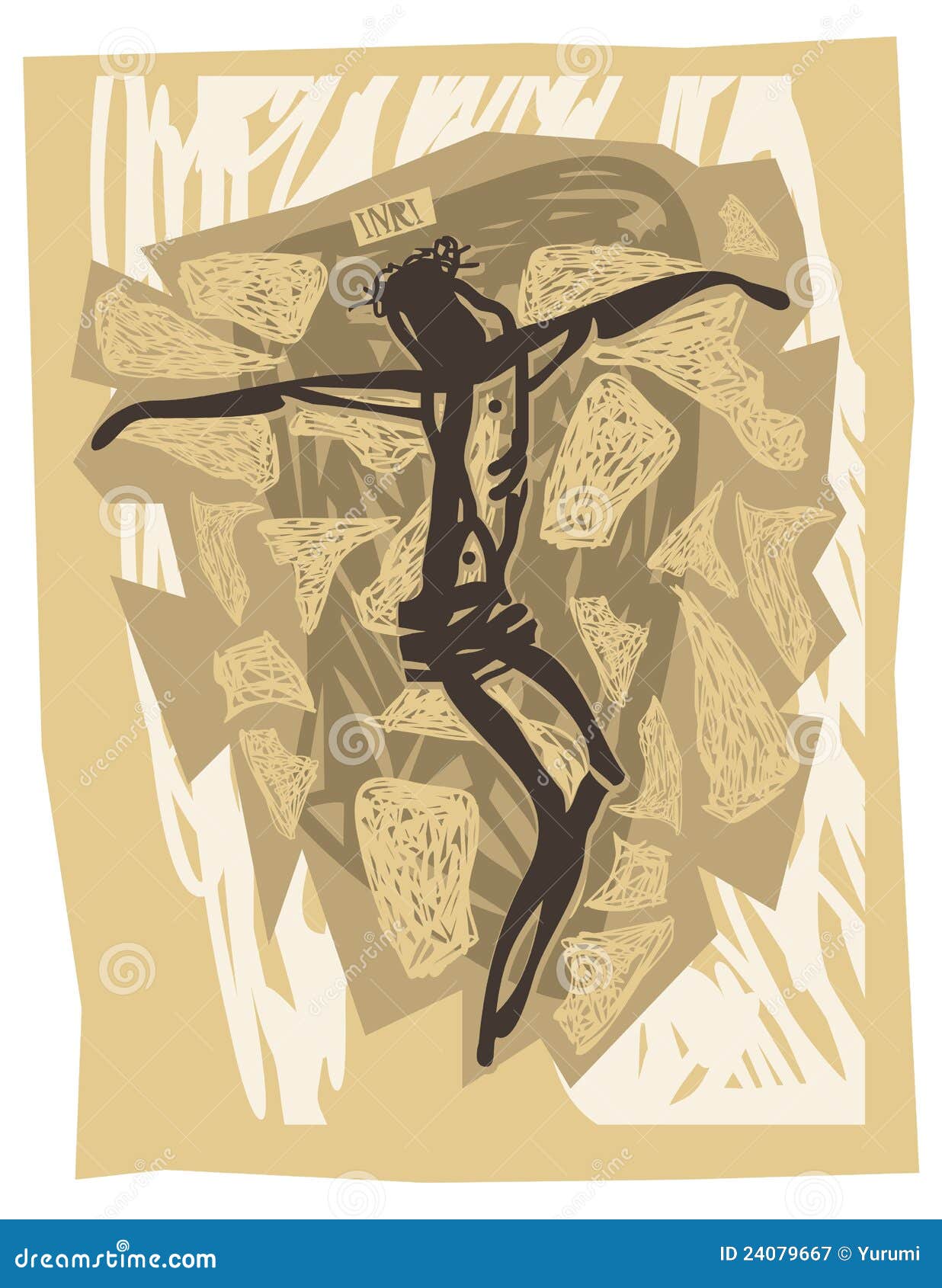 Jesús crucificó ilustración del vector. Ilustración de estilo - 24079667
