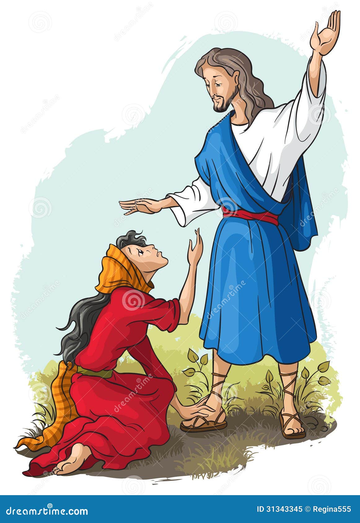 Jesús a Maria de Magdalena ilustración del vector. Ilustración de ...