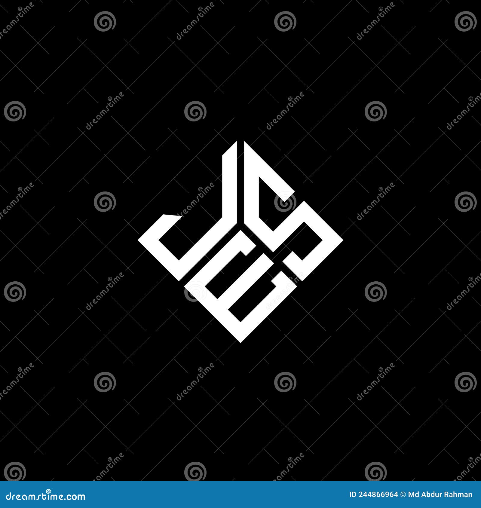 JES Letter Logo Design On Black Background. JES Creative Initials ...