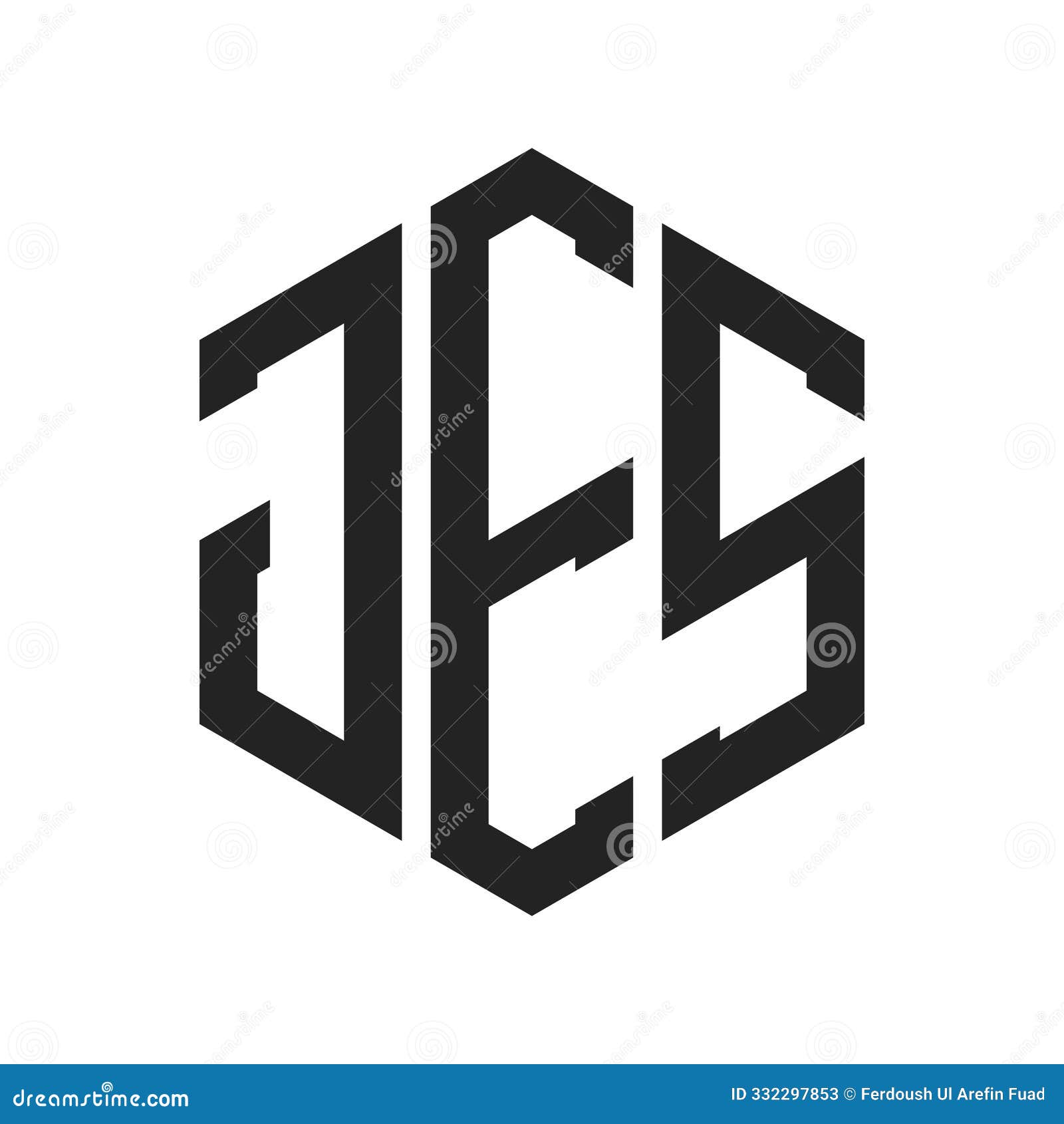 JES Logo Design. Initial Letter JES Monogram Logo Using Hexagon Shape ...