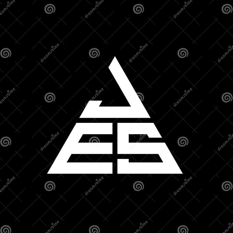 JES Triangle Letter Logo Design with Triangle Shape. JES Triangle Logo ...