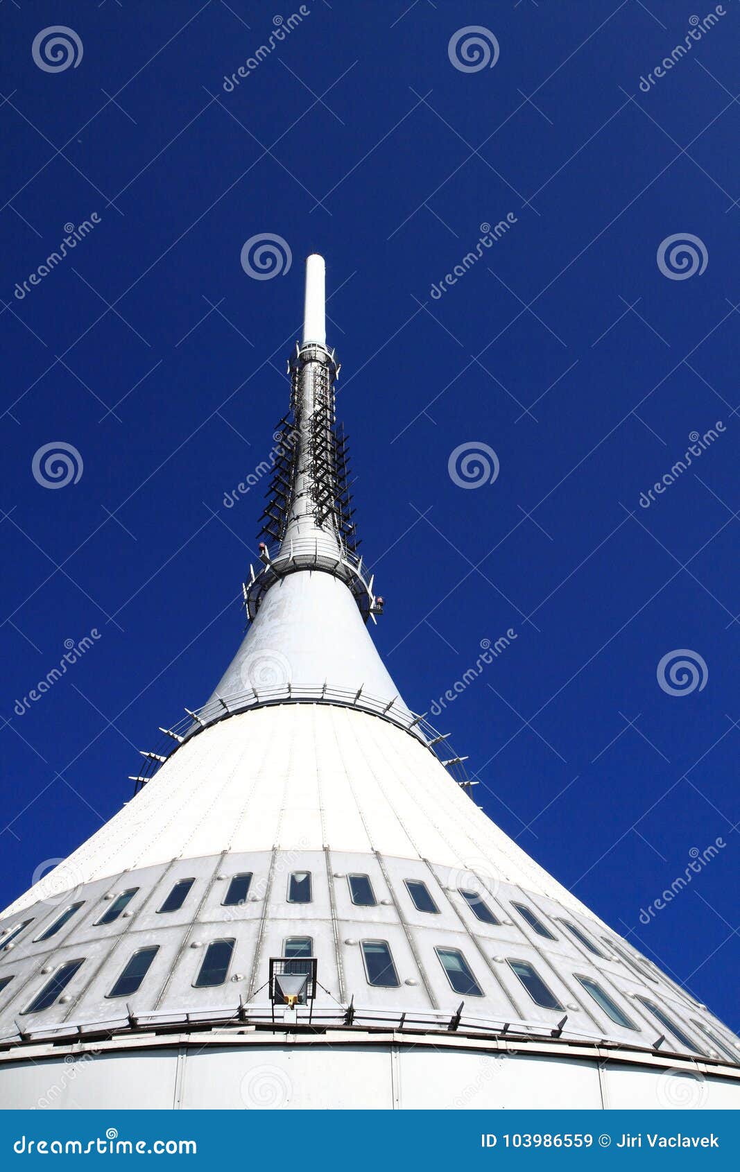 Jested tower and blue sky stock image. Image of signal - 103986559