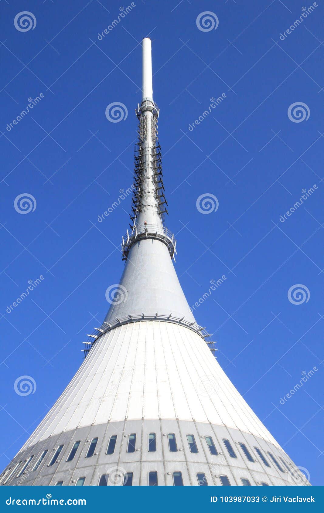 Jested tower and blue sky stock image. Image of building - 103987033