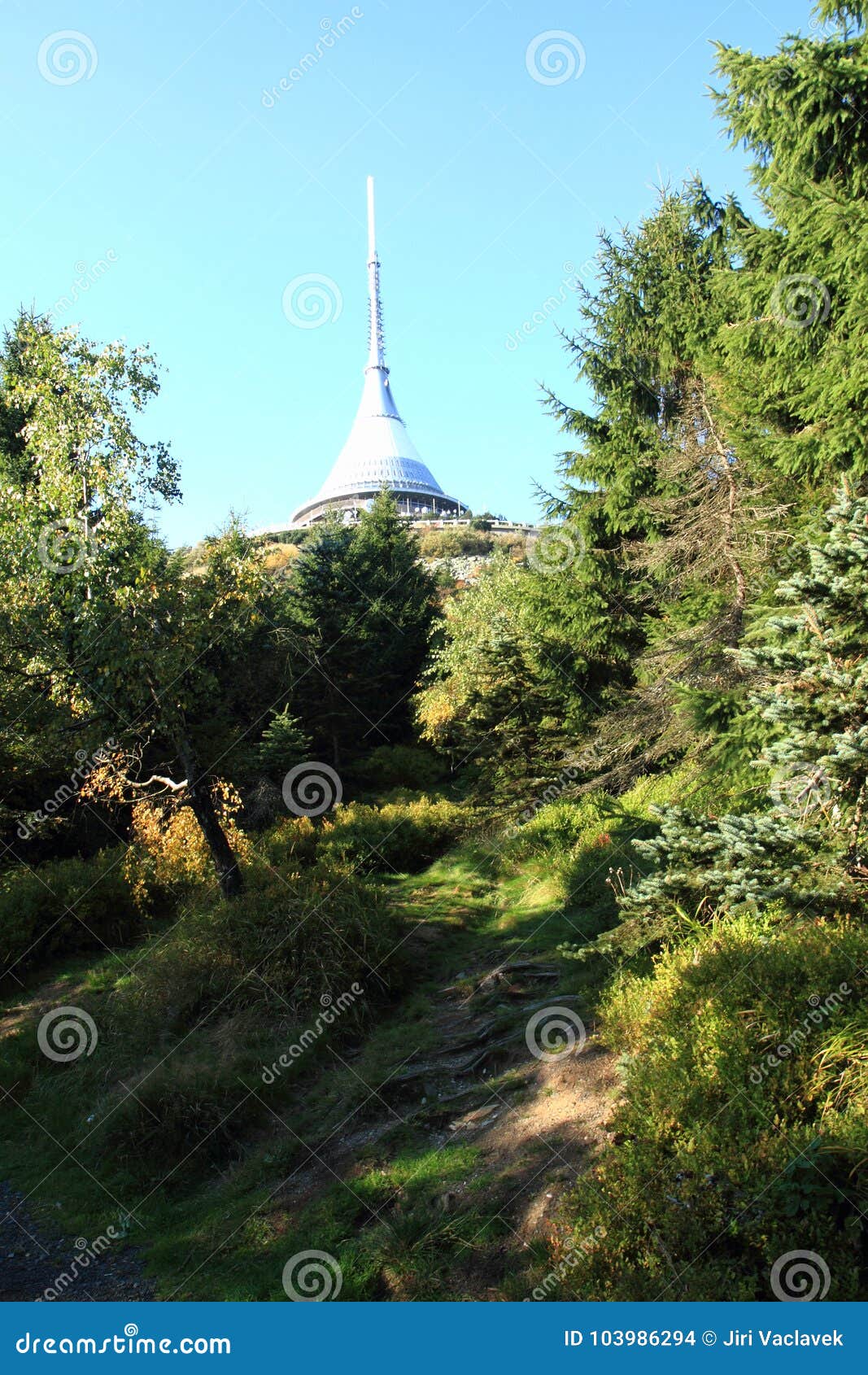 Jested tower and blue sky stock photo. Image of background - 103986294