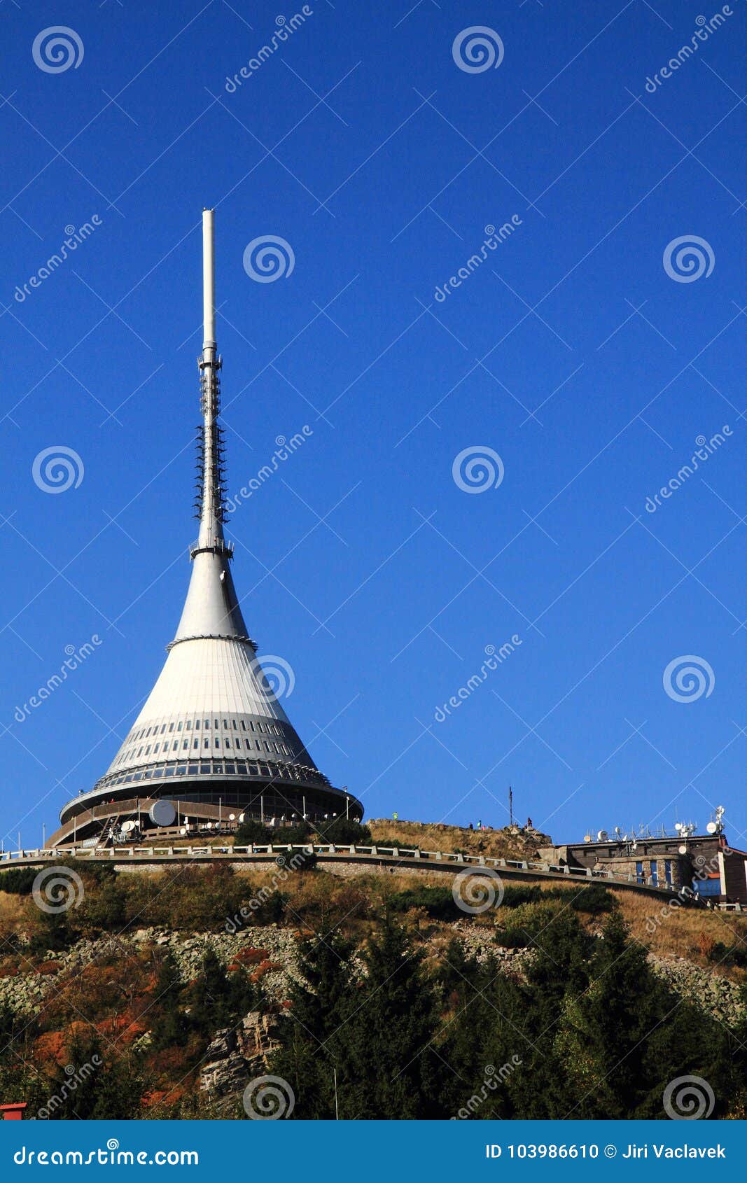 Jested tower and blue sky stock photo. Image of liberec - 103986610