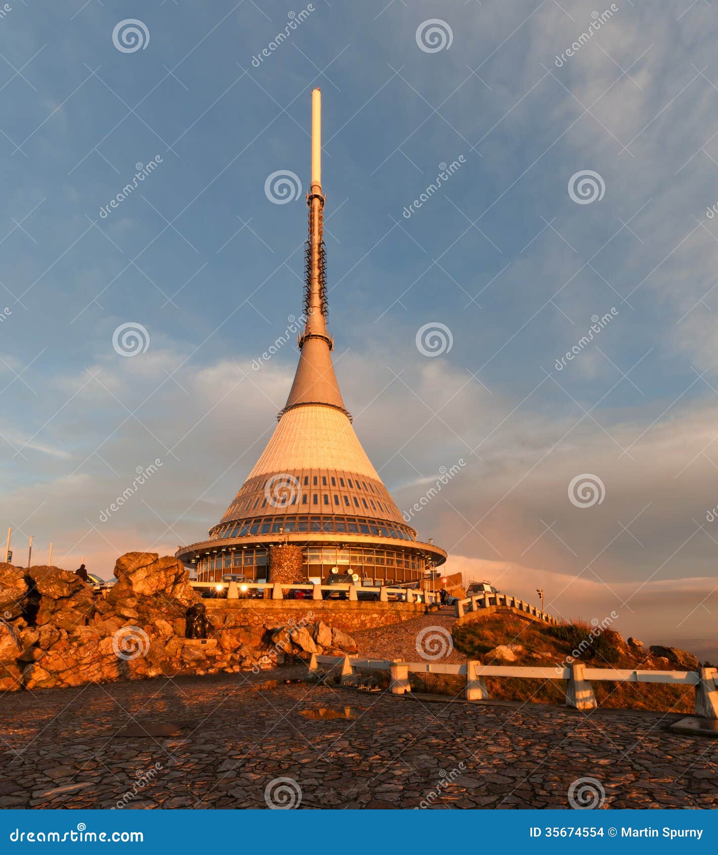Jested Tower in Czech Republic Stock Photo - Image of sunset, view ...