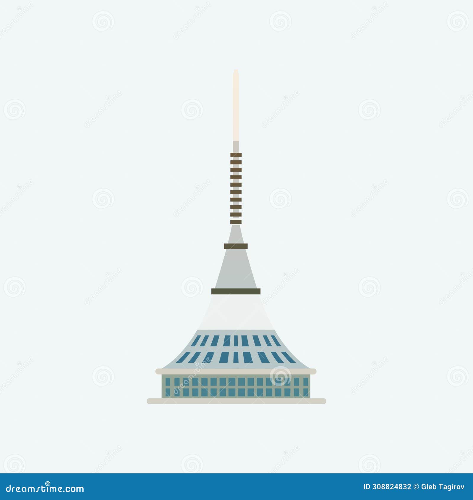Jested Tower. TV Tower stock vector. Illustration of attraction - 308824832