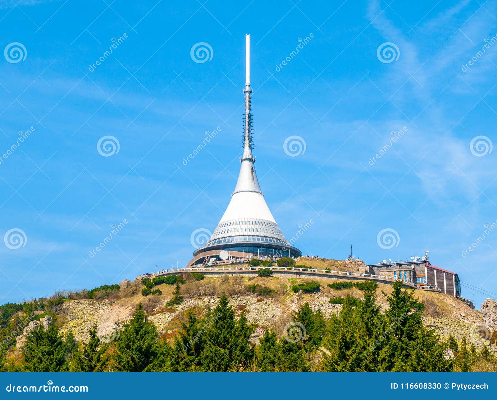Jested - Unique Architectural Building. Hotel and TV Transmitter on the ...