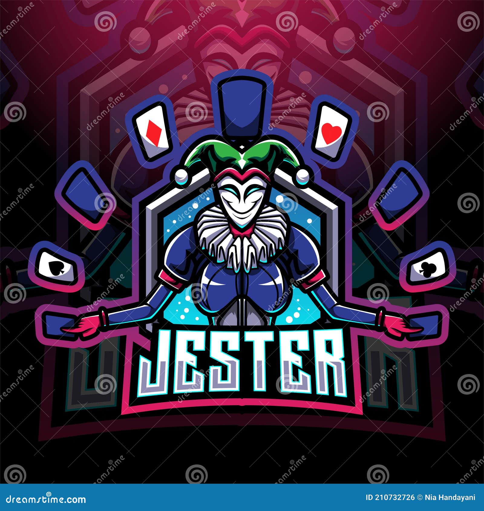 Jester Mascot Esport Logo Design Vector Illustration | CartoonDealer ...