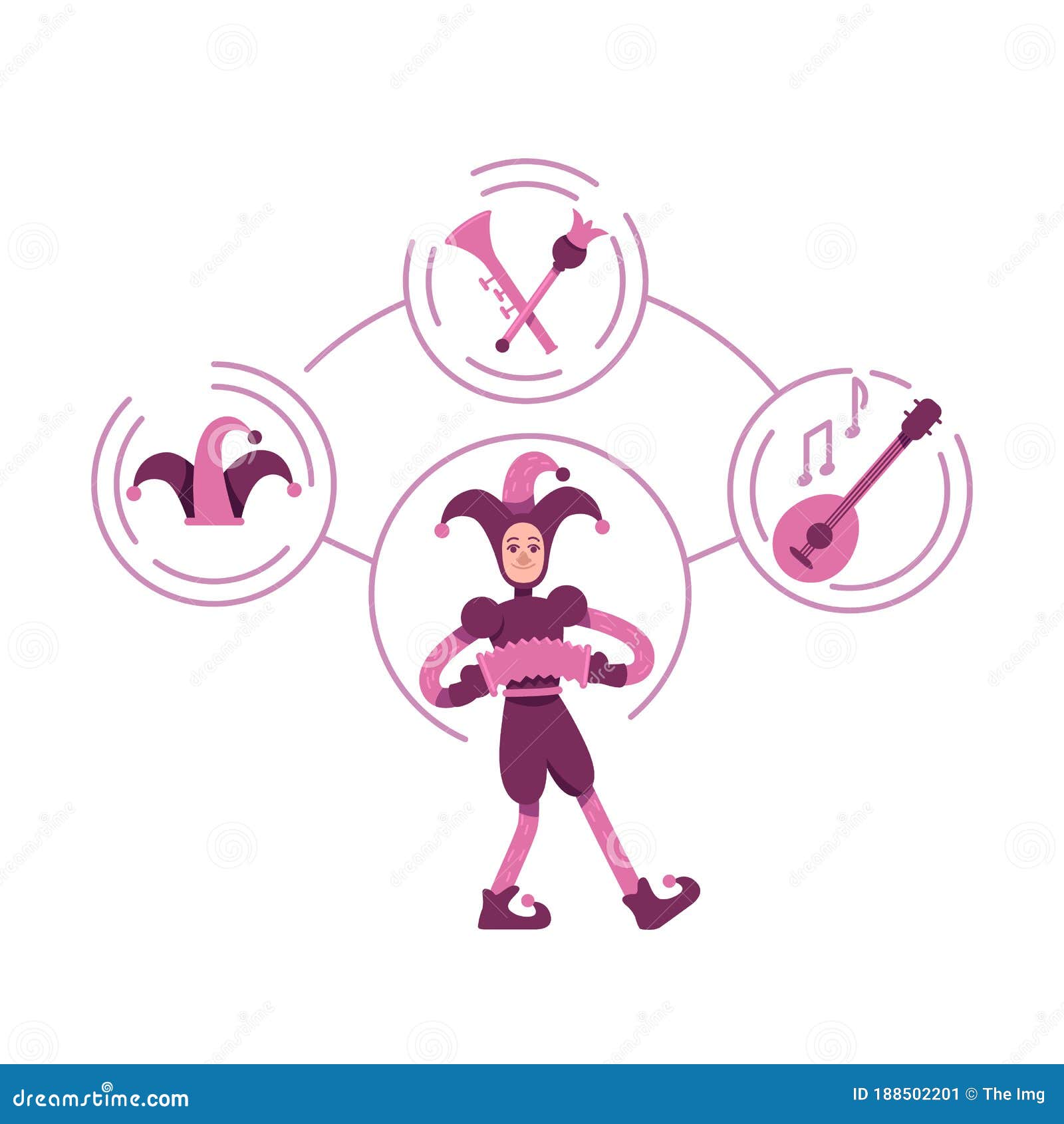 Jester Archetype Flat Concept Vector Illustration Stock Vector ...