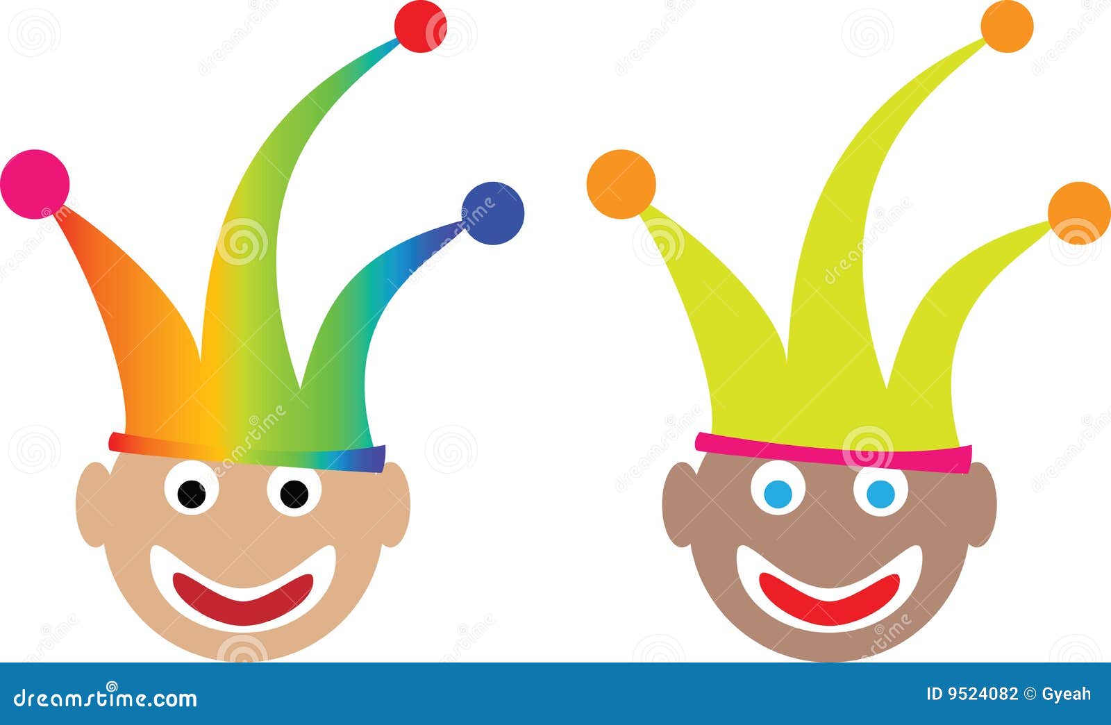 Jester cap stock vector. Illustration of yellow, mask - 9524082