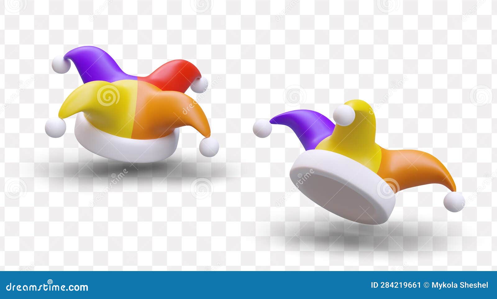 Jester Cap Toy Realistic in 3d Style. Colorful Element of Clothes in ...