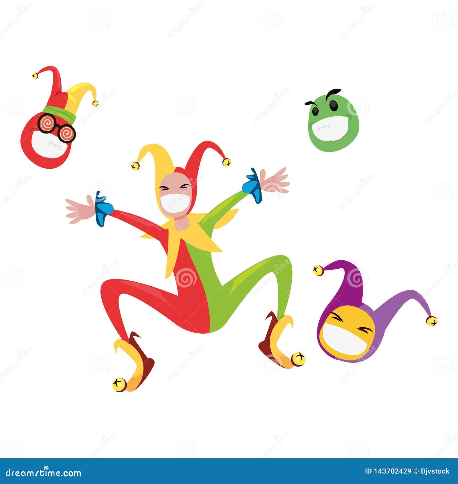 Jester comic april fools stock illustration. Illustration of happiness ...