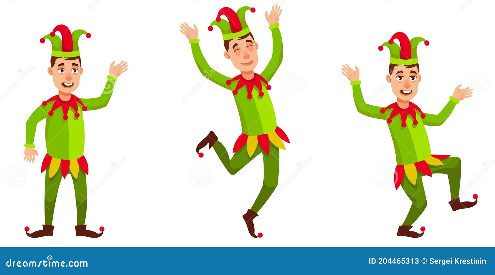 Jester in different poses stock illustration. Illustration of ...