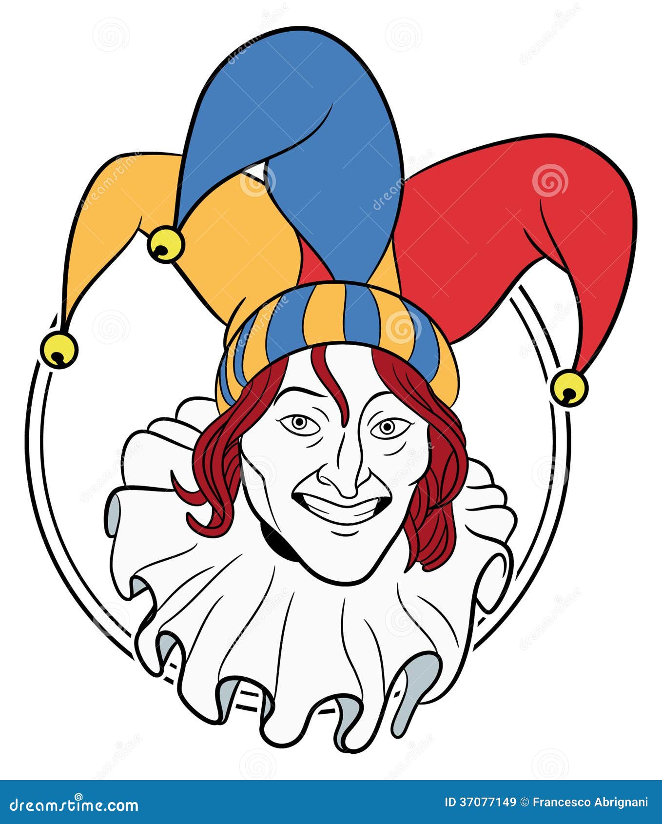 Jester face stock vector. Illustration of poker, joker - 37077149