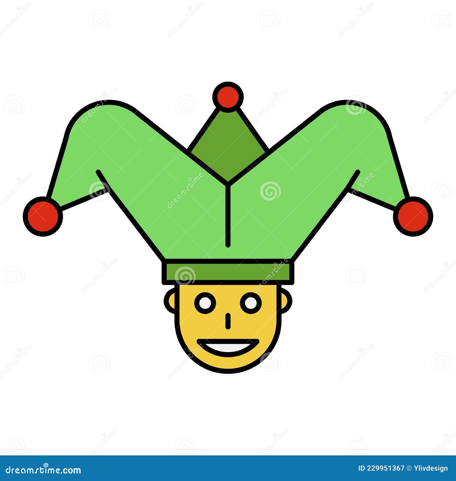 Jester Face Icon Color Outline Vector Stock Vector - Illustration of ...