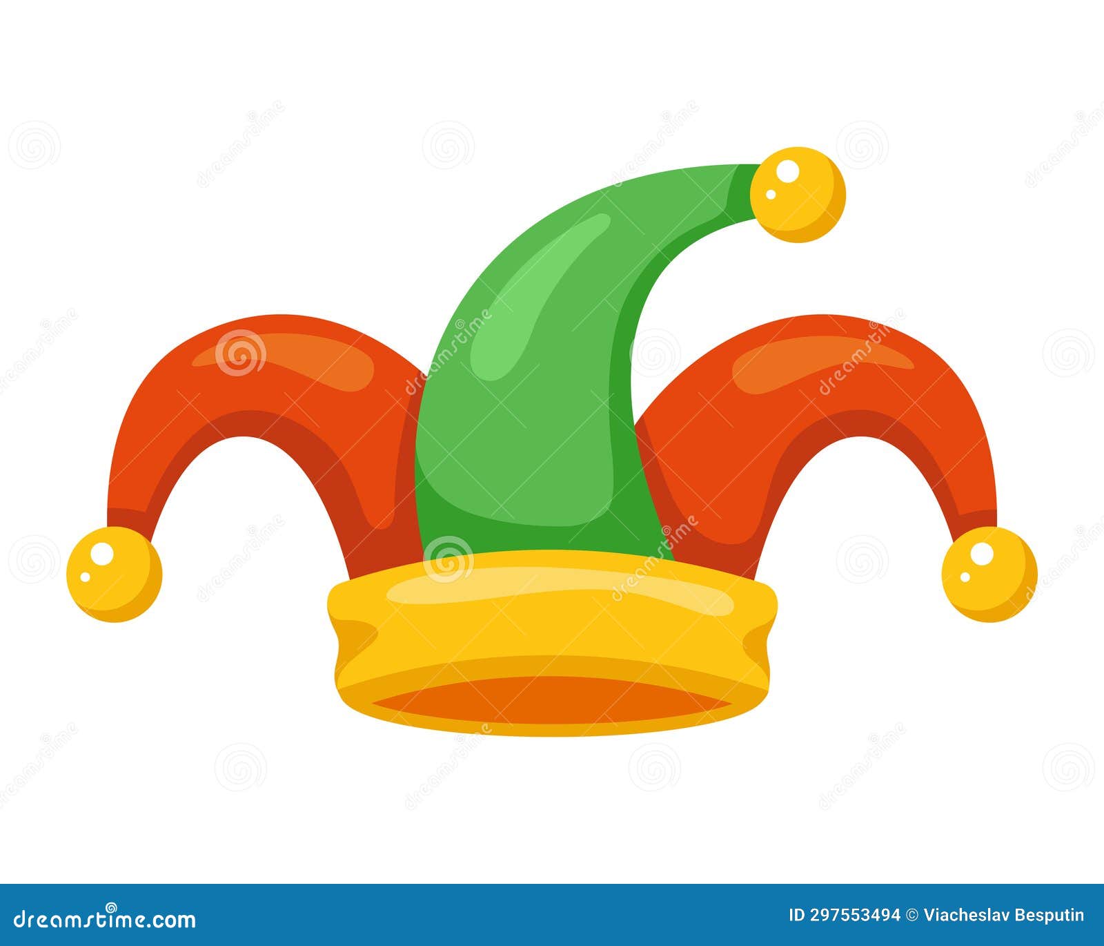 Jester hat with bells. stock illustration. Illustration of party ...
