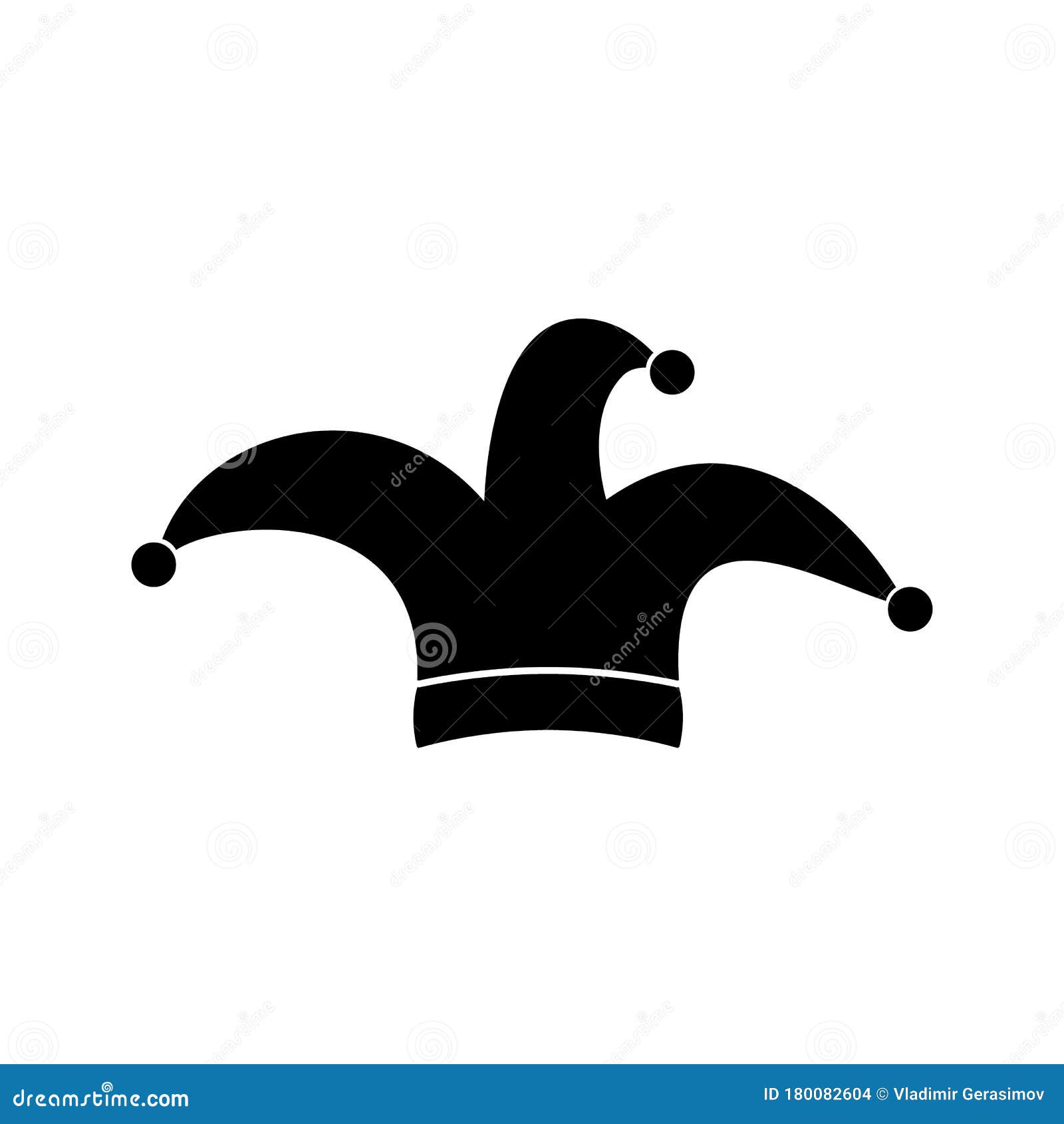 Jester Hat in Black and White Icon Stock Illustration - Illustration of ...