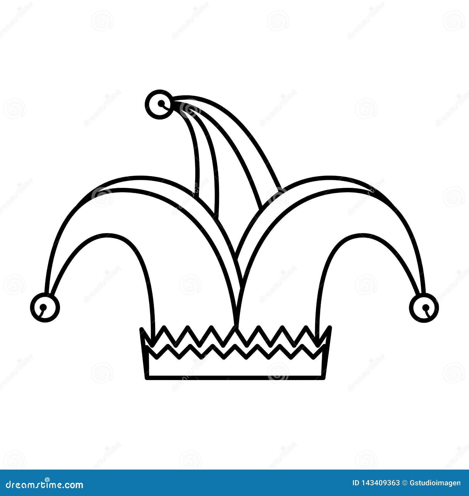 Jester hat fools day icon stock vector. Illustration of crazy - 143409363
