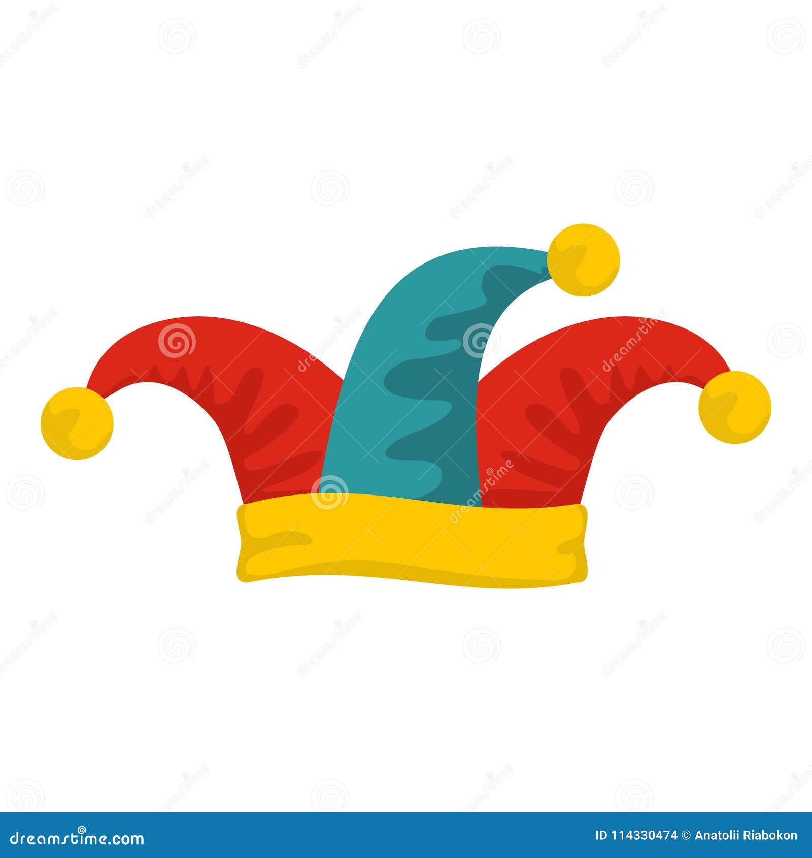 Jester Hat Icon, Flat Style Stock Vector - Illustration of masquerade ...