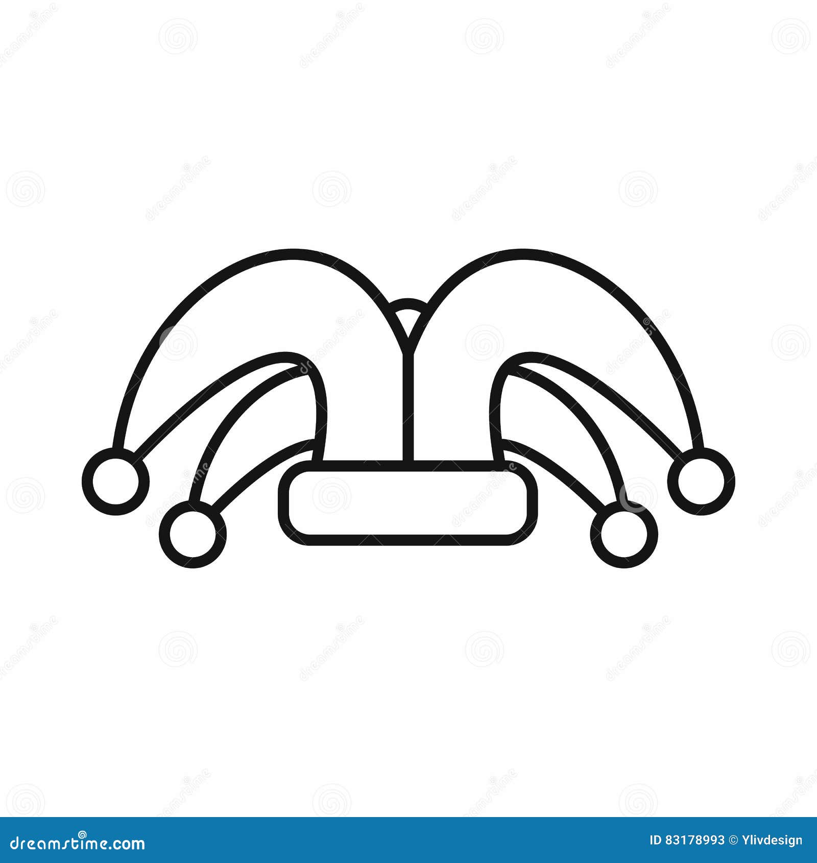 Jester Hat Icon, Outline Style Stock Vector - Illustration of ...