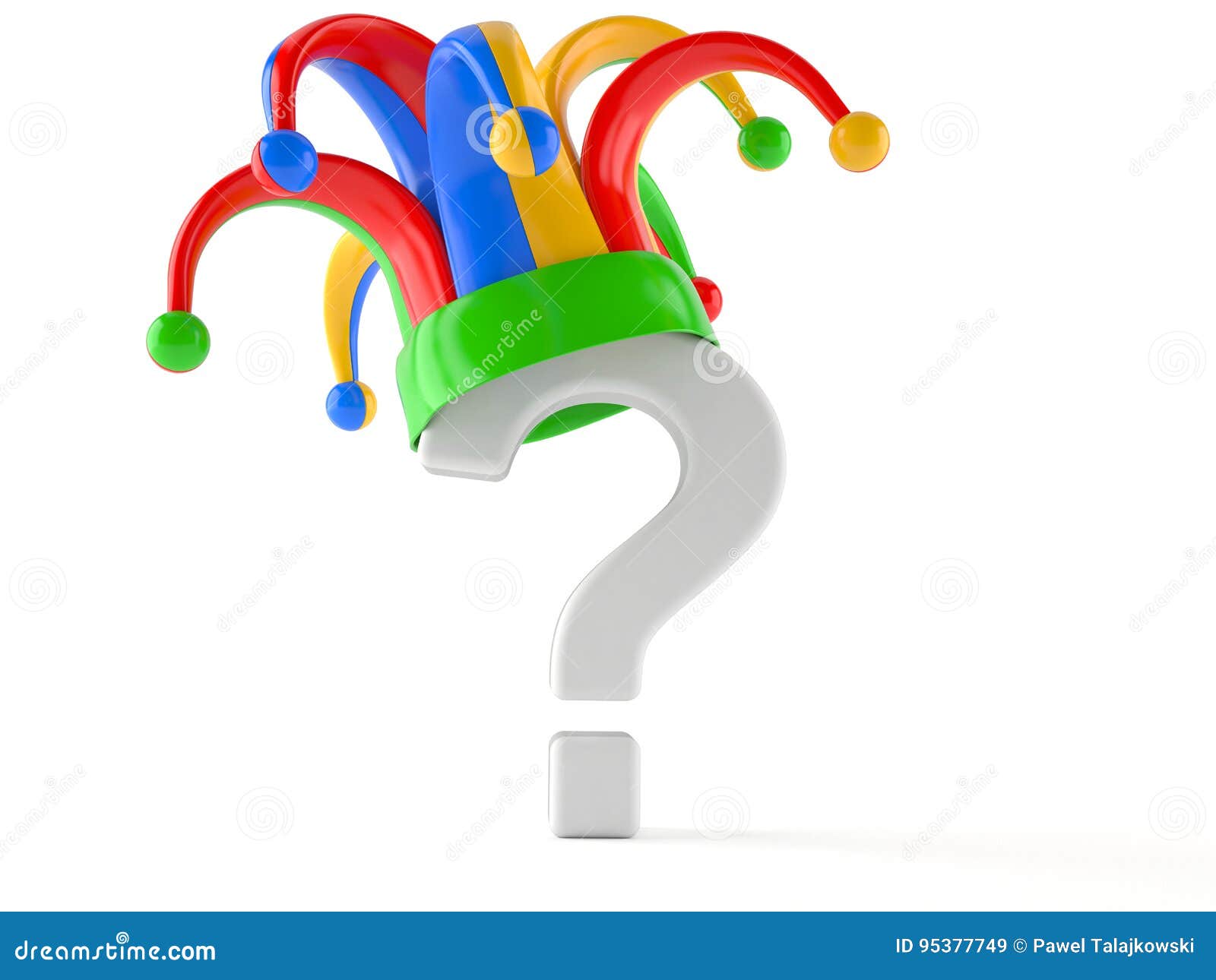 Jester Hat with Question Mark Stock Illustration - Illustration of ...