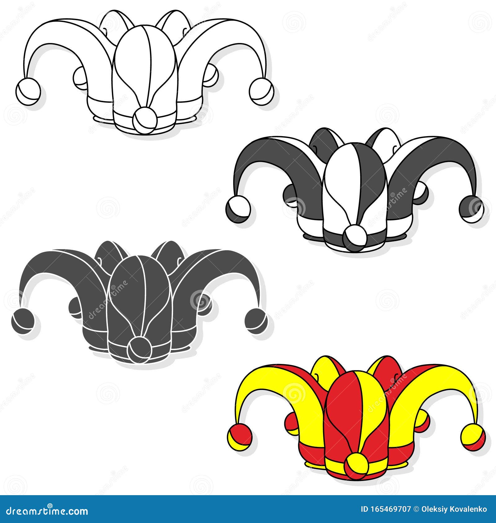 Jester Hat Vector Image Solated on White Background. Hand Made Drawing ...