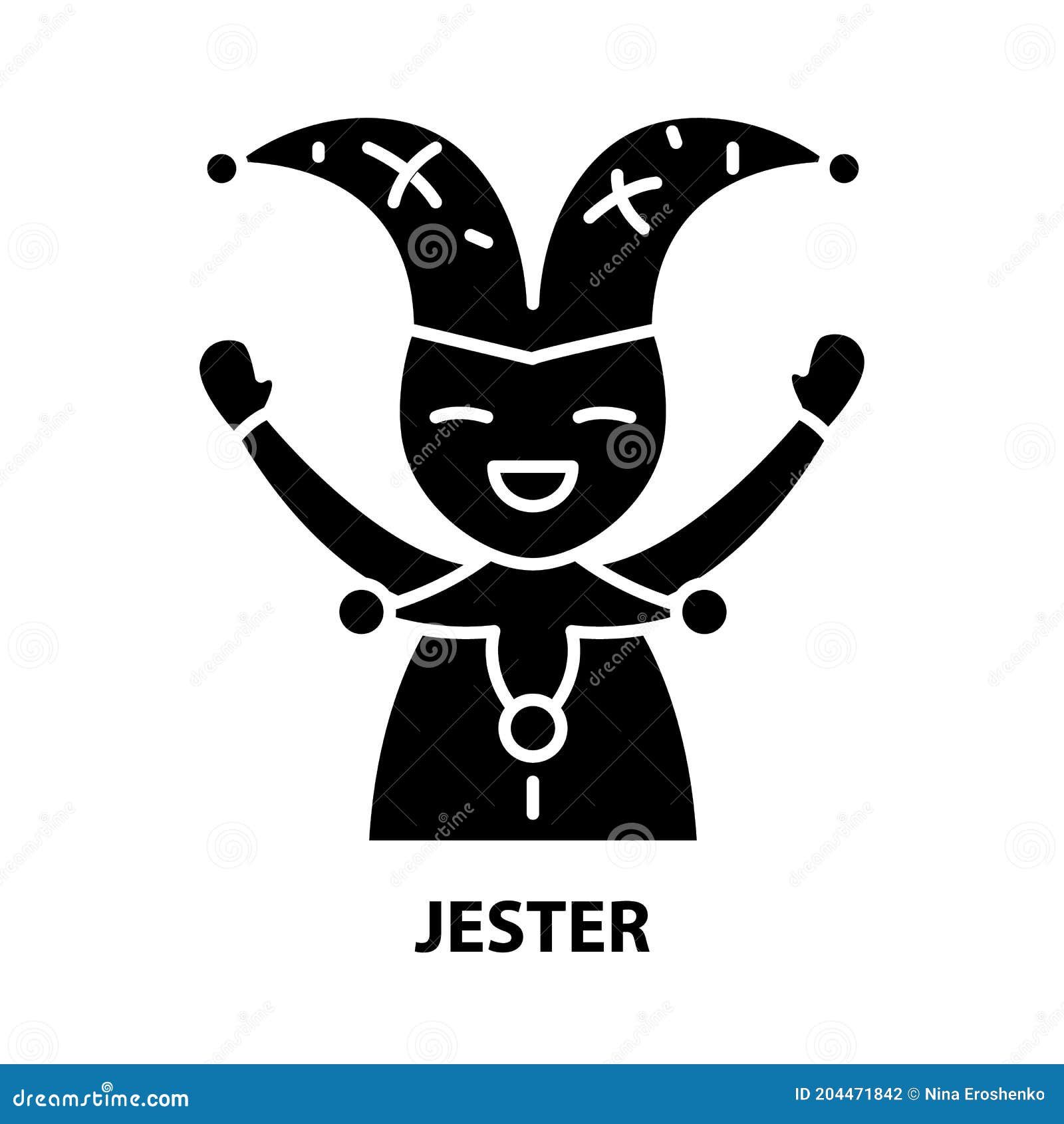 Jester Icon, Black Vector Sign with Editable Strokes, Concept ...