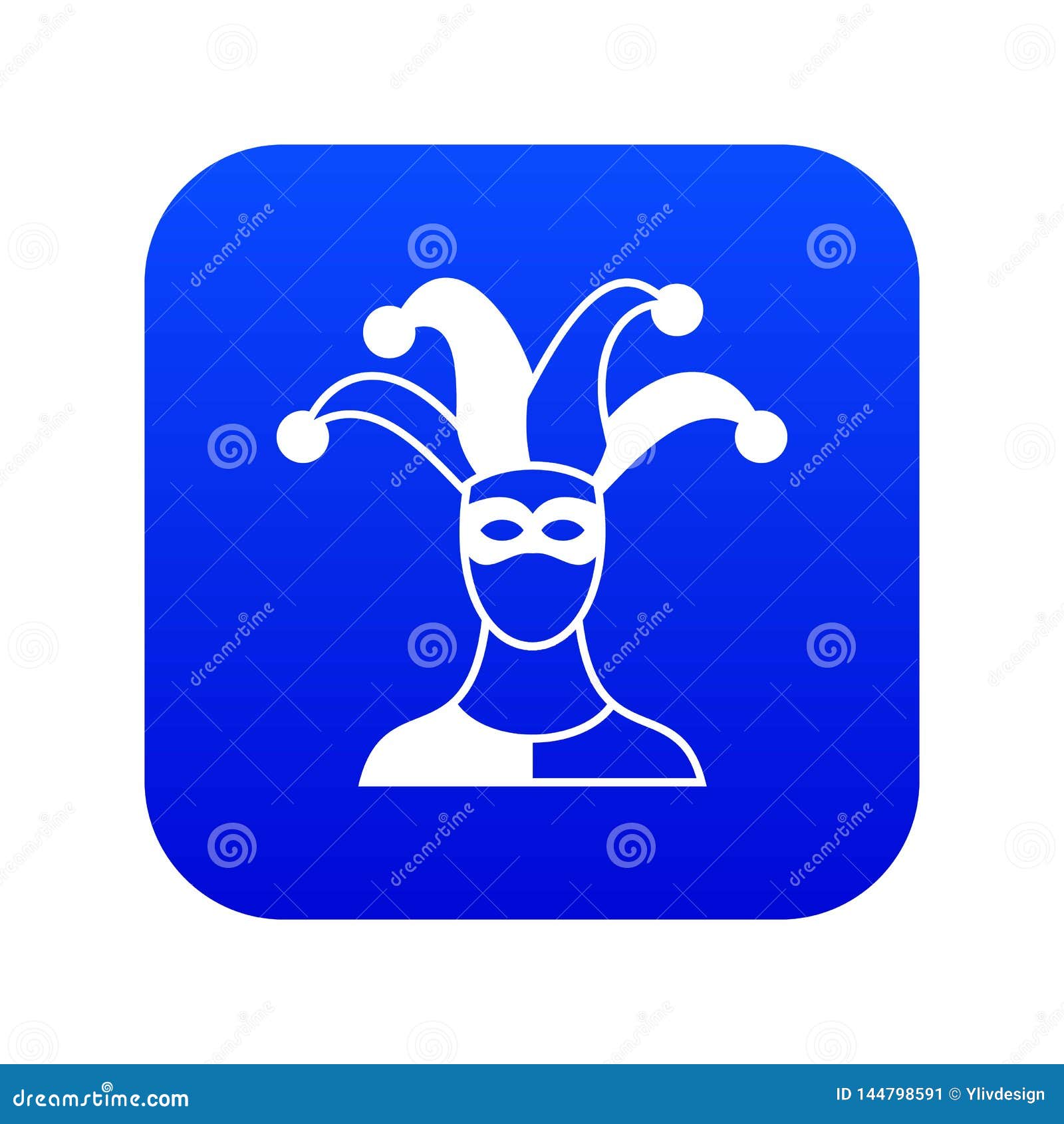 Jester icon digital blue stock vector. Illustration of happy - 144798591