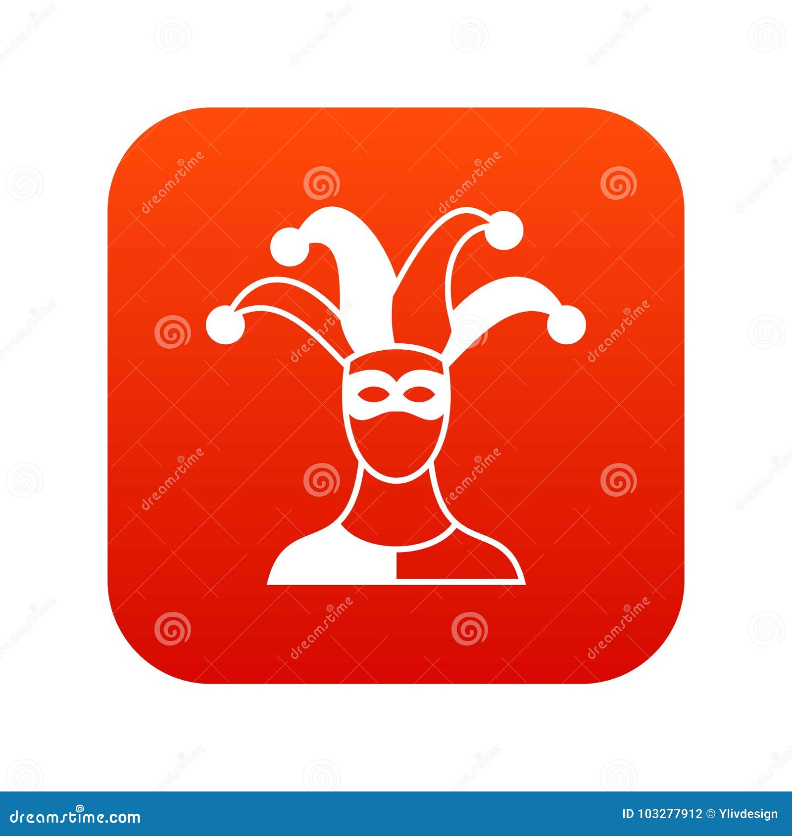 Jester icon digital red stock vector. Illustration of costume - 103277912