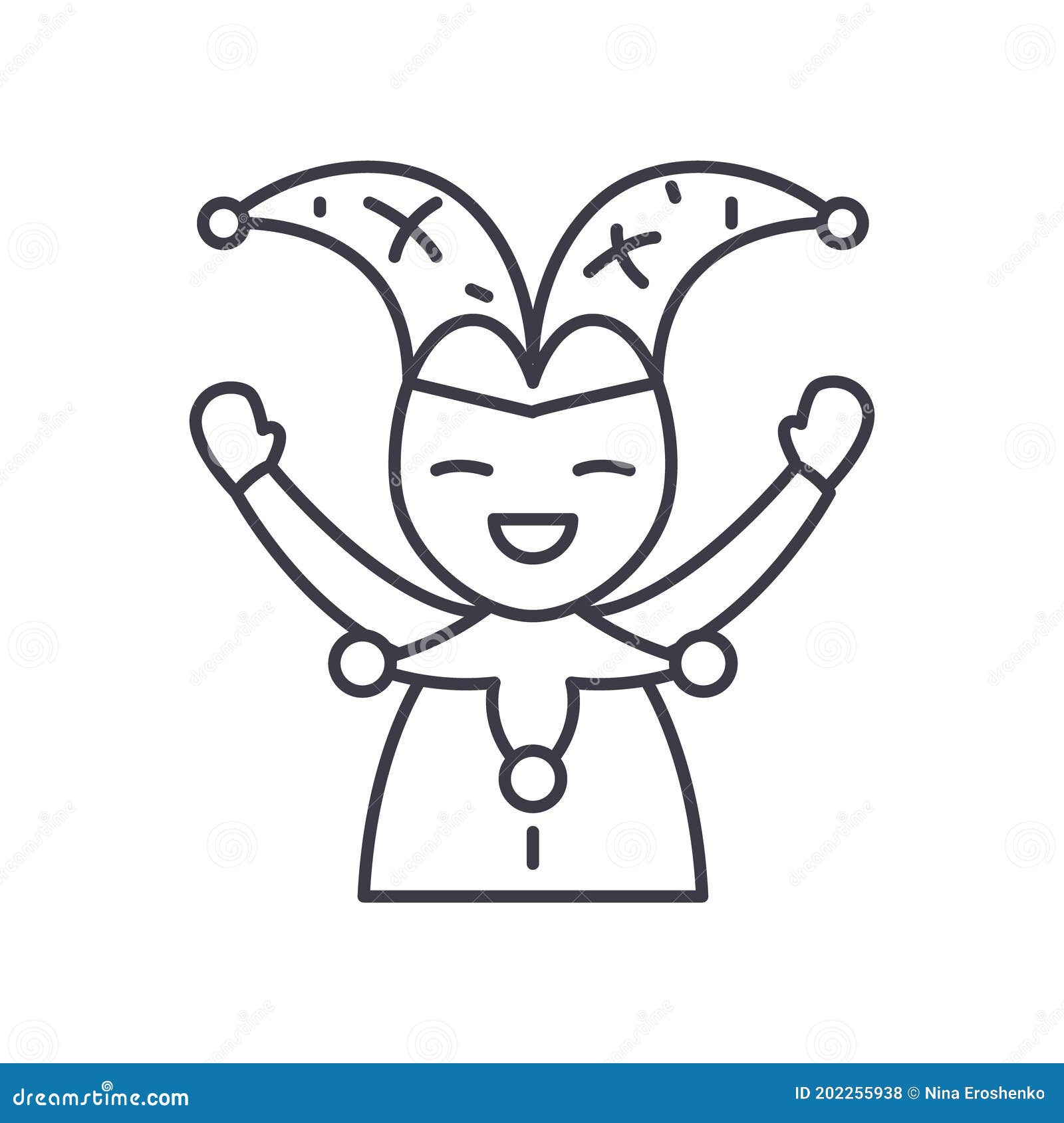 Jester Icon, Linear Isolated Illustration, Thin Line Vector, Web Design ...
